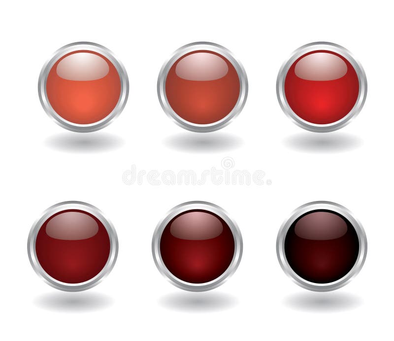 Set of six buttons stock vector. Illustration of gray - 13259892