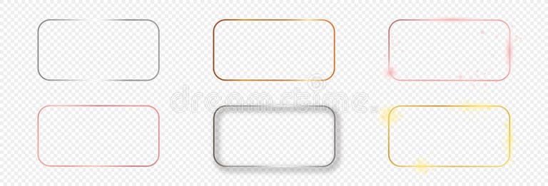 Set of Six Rounded Rectangular Frames Stock Illustration - Illustration ...