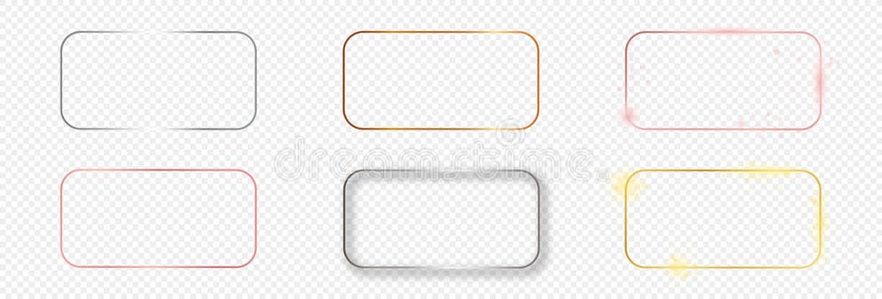 Set of Six Rounded Rectangular Frames Stock Illustration - Illustration ...