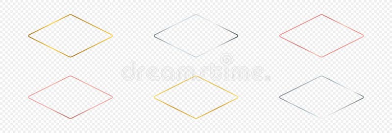 Set of Six Rounded Rhombus Frames Stock Vector - Illustration of design ...