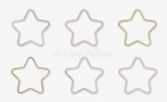 Set of Six Rounded Star Frames Stock Illustration - Illustration of ...