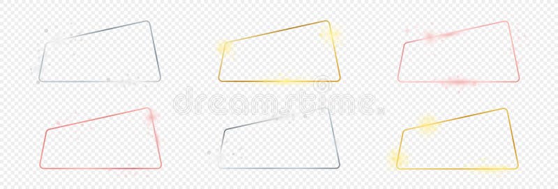 Set of Six Rounded Trapezium Frames Stock Vector - Illustration of ...