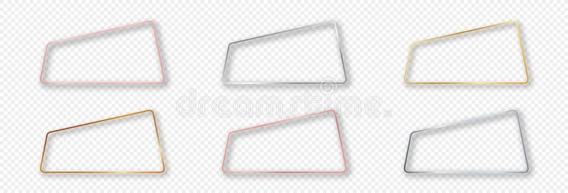 Set of Six Rounded Trapezium Frames Stock Illustration - Illustration ...