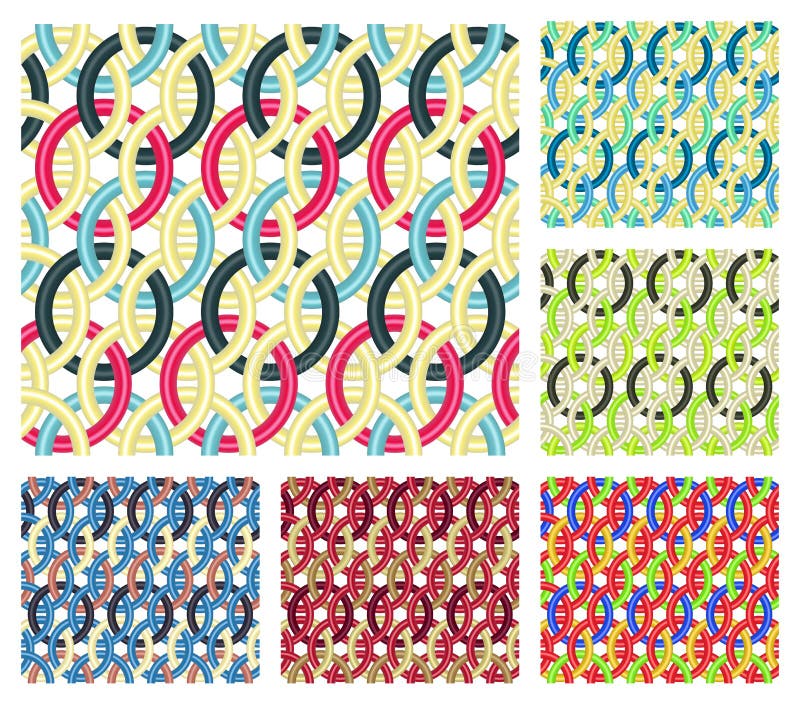 Entwined Rings. Seamless Patterns. Stock Vector - Illustration of ...