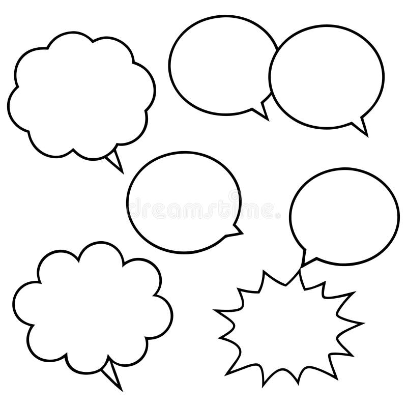 Set of Six Speech Bubbles with Different Shapes and Styles Stock Vector ... Set of Six Speech Bubbles with Different Shapes and Styles Stock Vector ...