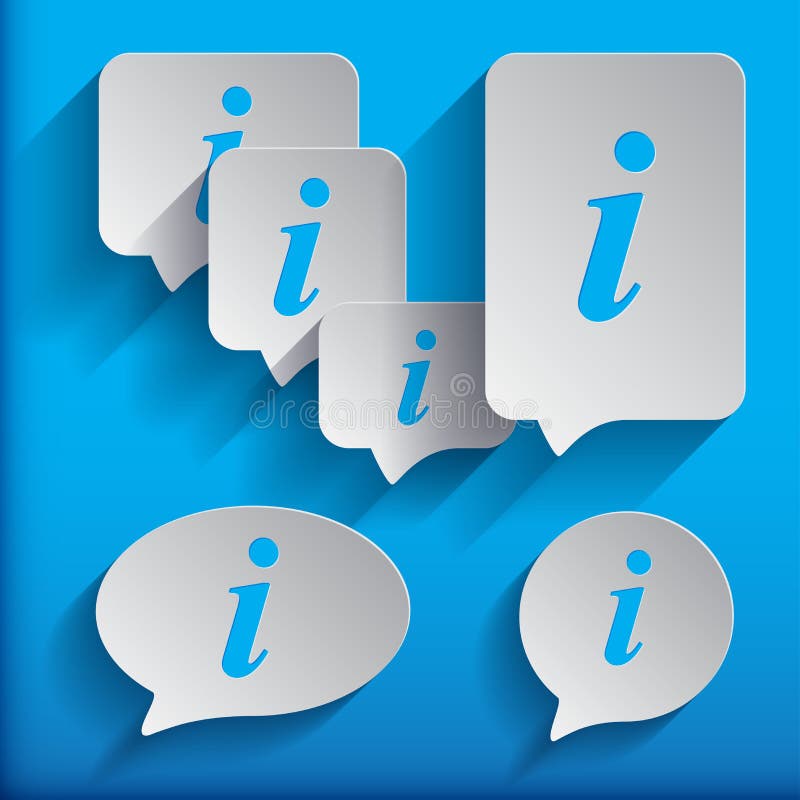 Set of Six Speech Information Bubbles for Design. Info Symbol Stock ...