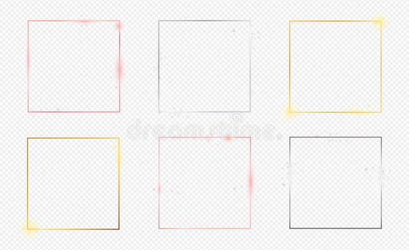 Set of six square frames stock vector. Illustration of shiny - 353215923