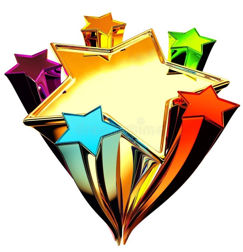 Set of Six Stars in the Upward Motion Stock Illustration - Illustration ...