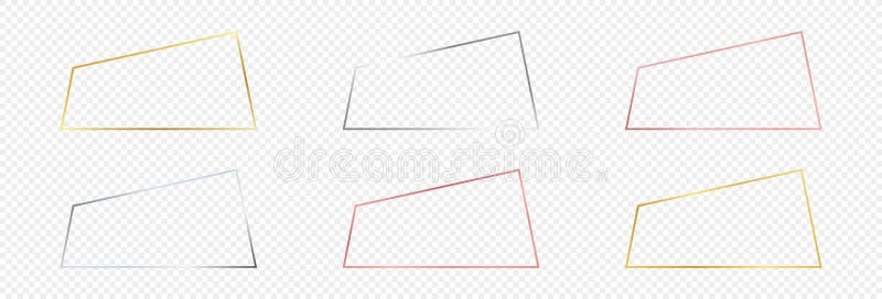 Set of Six Trapezoid Frames Stock Vector - Illustration of light ...