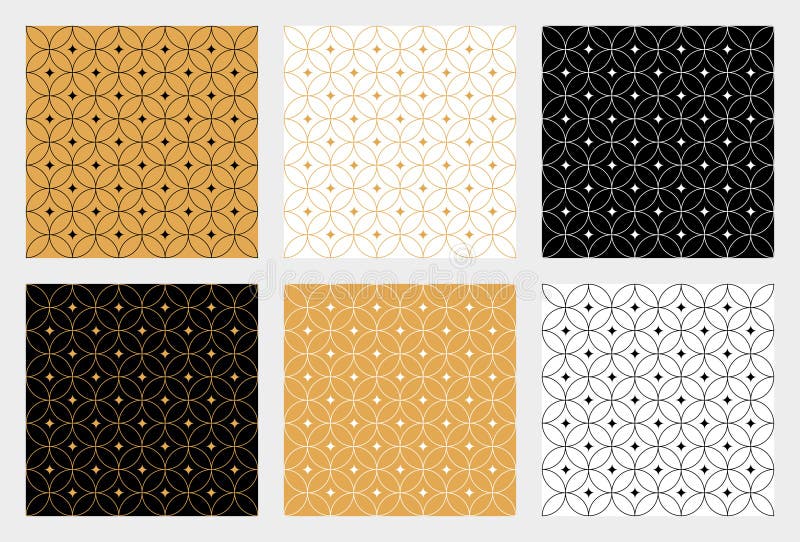 Set of Six Type of Simple and Elegant Geometrical Pattern Stock Vector ...