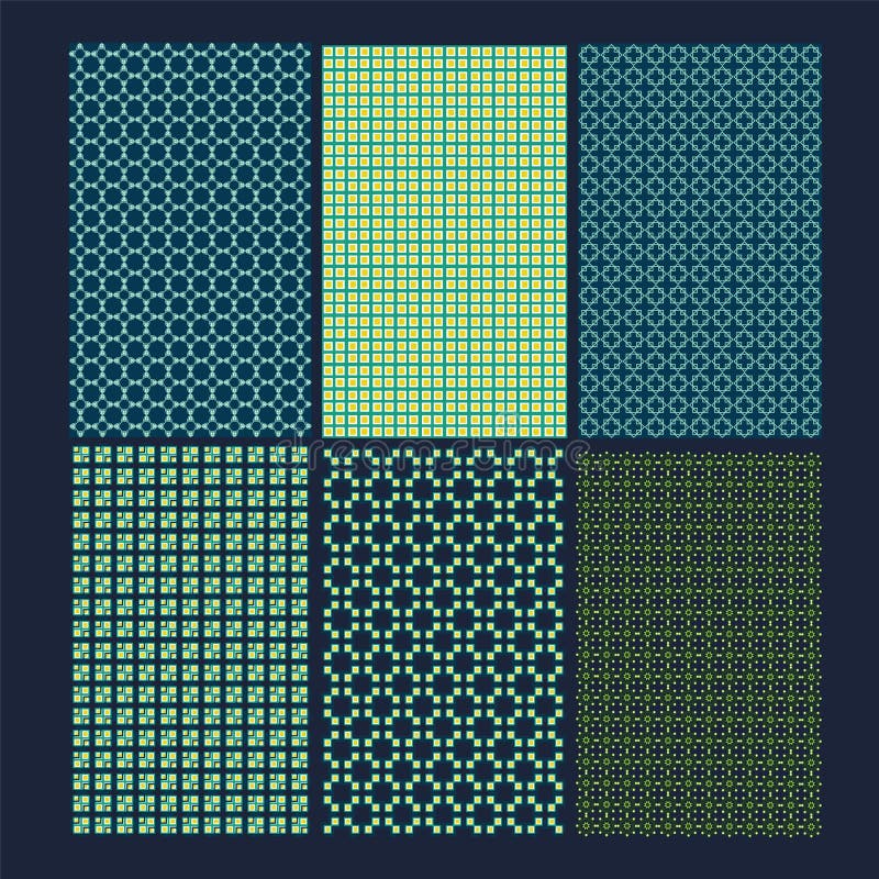 Set of Six Types of Premium Seamless Pattern Designs Stock Vector ...