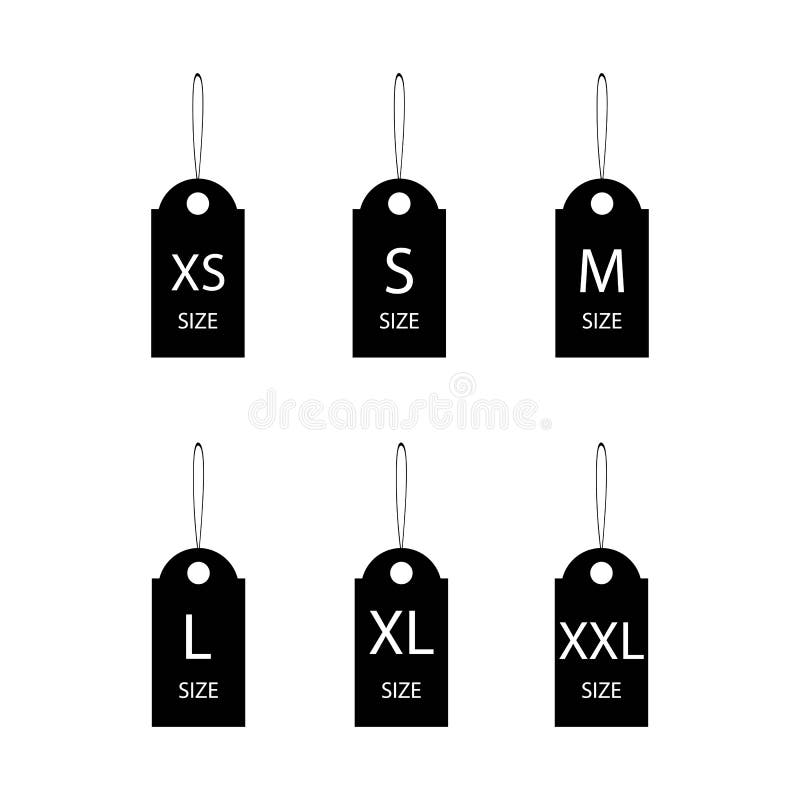 Set of Size Clothing Label Vector Stock Vector - Illustration of icon ...