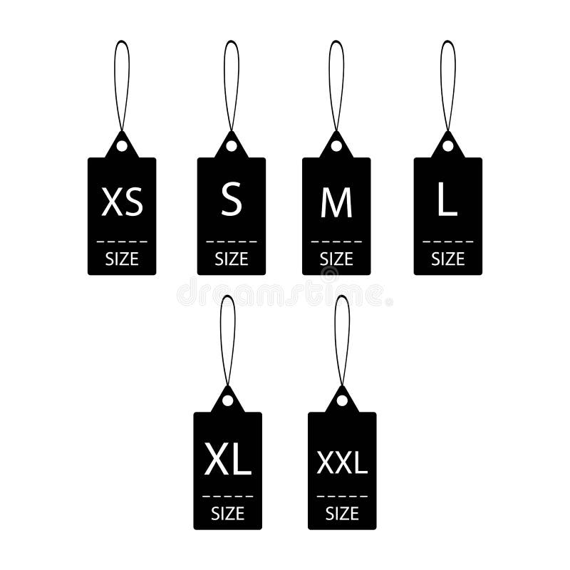 Set of Size Clothing Label Vector Stock Vector - Illustration of ...