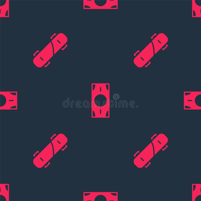 Set Skateboard and Stacks Paper Money Cash on Seamless Pattern. Vector ...