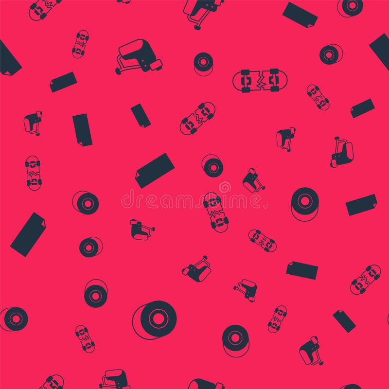 Set Skateboard Wheel, Helmet, Grip Tape on Skateboard and Broken on ...