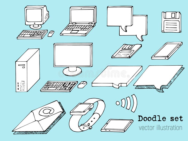 Cartoon Laptop Computers stock illustration. Illustration of computers ...