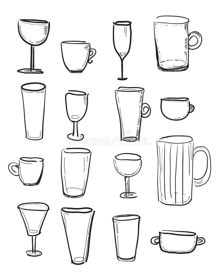 Vector Alcohol Cups And Glasses Stock Vector - Illustration of cerveza ...
