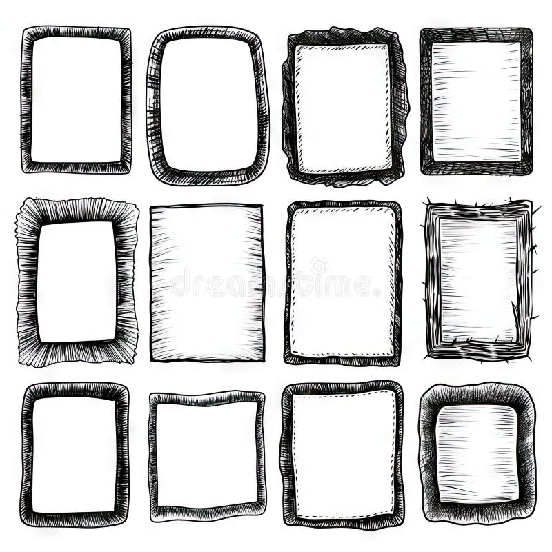 Set of Hand Drawn Doodle Textures Isolated on White Stock Illustration ...