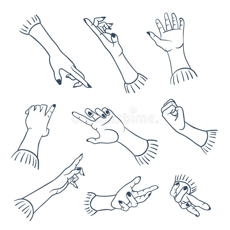 Woman Hands Different Positions Stock Illustrations – 126 Woman Hands ...