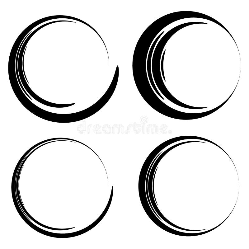 Set of Sketchy, Scribble Circles. Stock Vector - Illustration of line ...