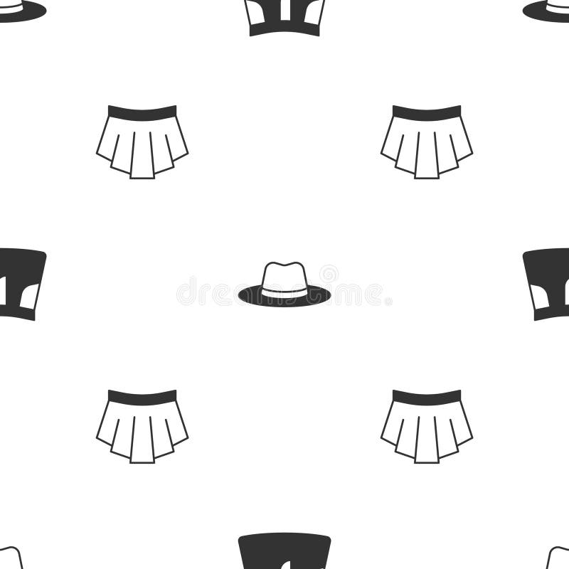 Set Skirt, Man Hat and on Seamless Pattern. Vector Stock Vector ...