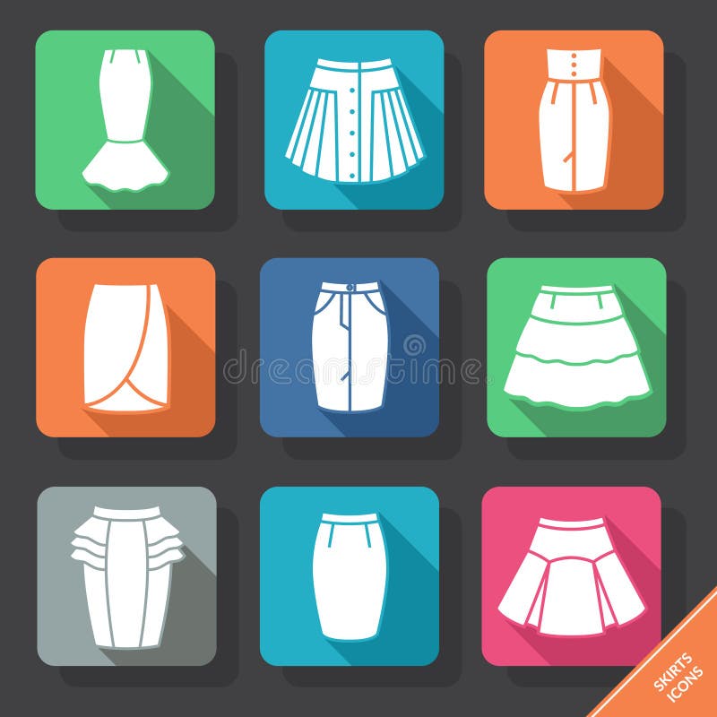 Set with skirts icons stock vector. Illustration of classic - 66270574