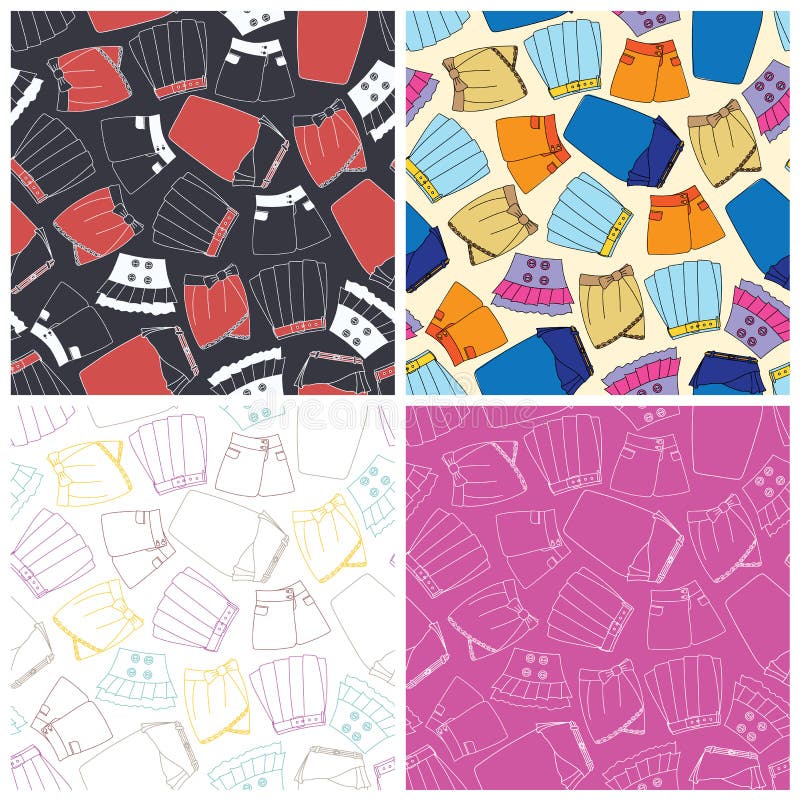 Set of Skirts on White Background Stock Vector - Illustration of lady ...