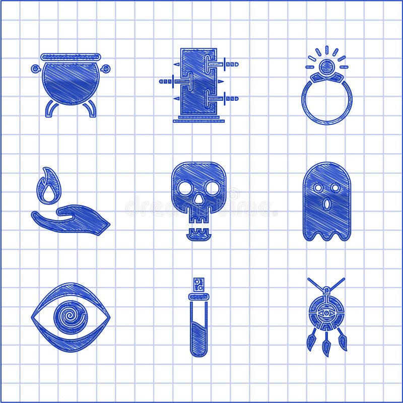 Set Skull, Bottle with Love Potion, Dream Catcher Feathers, Ghost ...