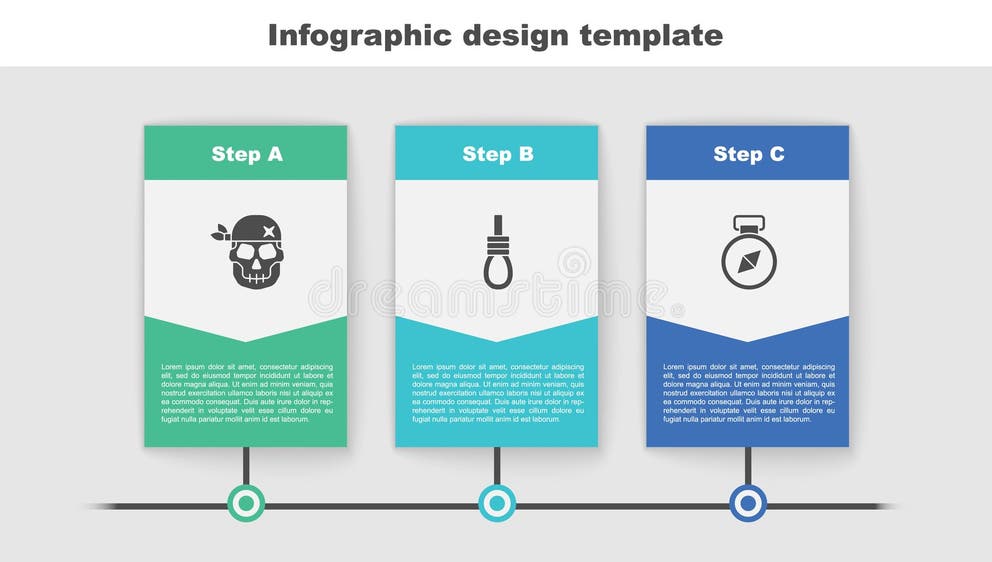 Set Skull, Gallows Rope Loop Hanging and Compass. Business Infographic ...
