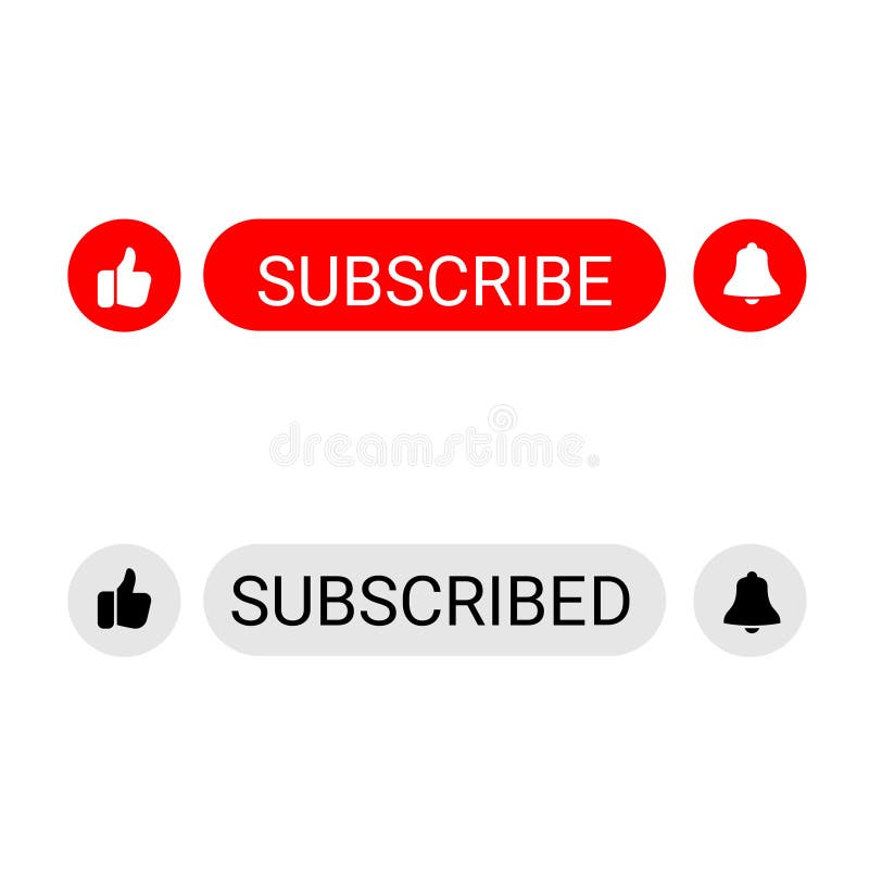 Set of Sleek Icons Featuring Like, Subscribe, and Notification Bell ...