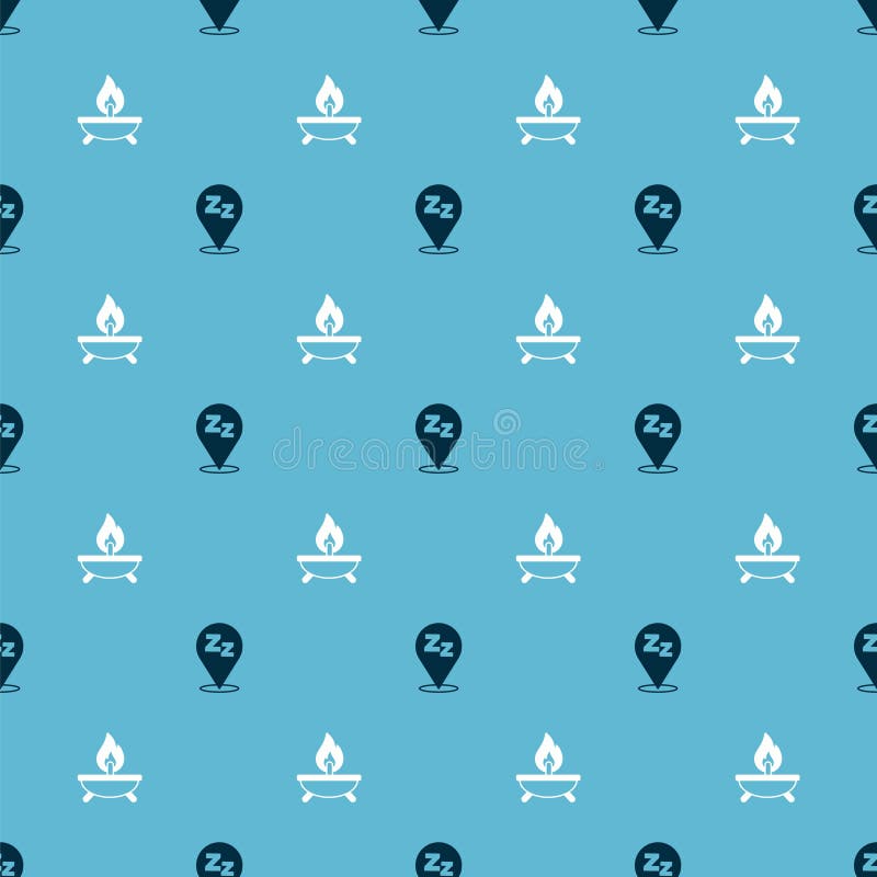 Set Sleepy and Aroma Candle on Seamless Pattern. Vector Stock Vector ...