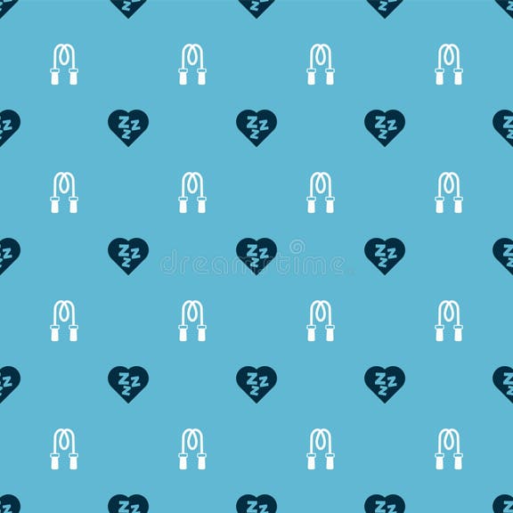 Set Sleepy and Jump Rope on Seamless Pattern. Vector Stock Vector ...