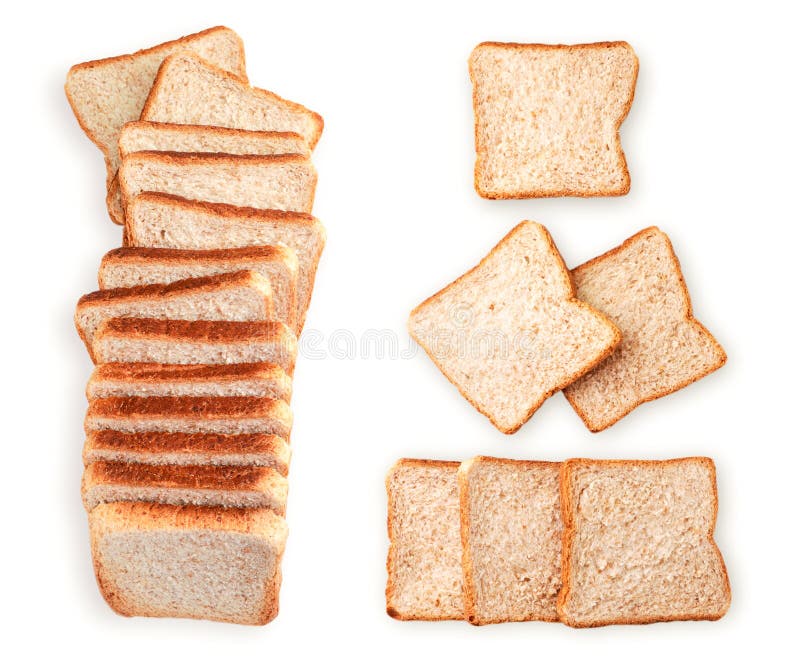 Set of Sliced Square Bread on a White Background Isolated. the View ...