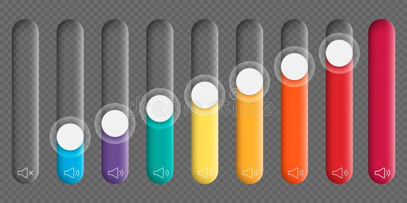 Set of Slider Bar Infographic Colorful Elements. Vector Illustration ...