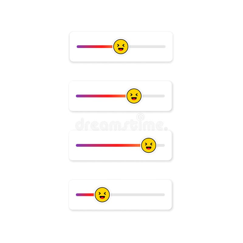 Set of Slider Emoji for Social Networks. Laughing Face, Emoticon ...