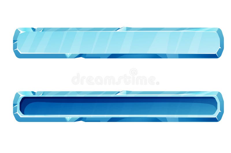 Ice Button, Frozen Frame, Level Menu in Cartoon Style Isolated on White ...