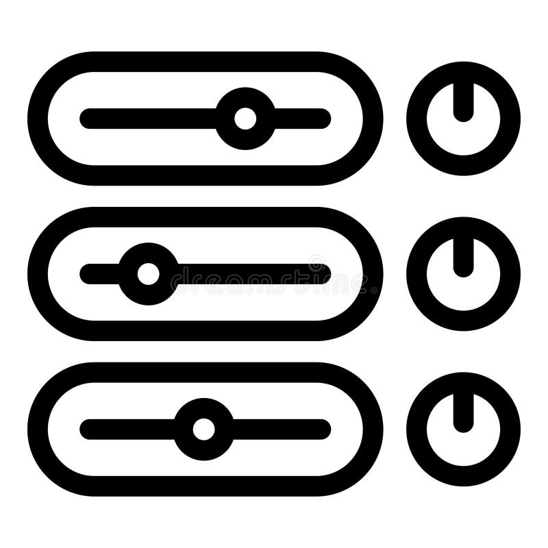 Set of Sliders and Buttons for Adjusting Settings Stock Vector - Illustration of modern, simple ...