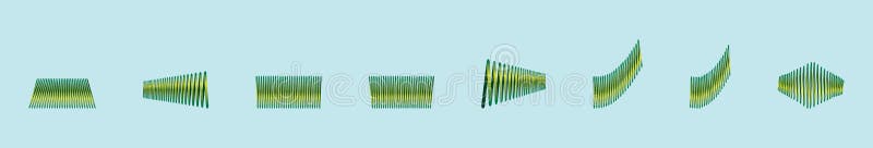 Set of Slinky Cartoon Icon Design Template with Various Models. Vector ...