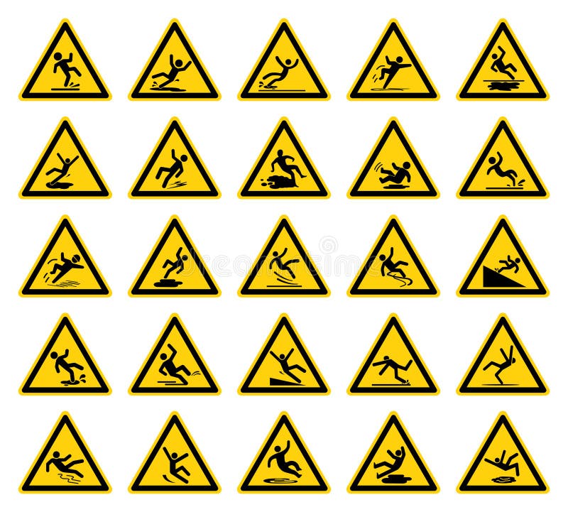 Set of Slippery Symbol Sign,Vector Illustration, Isolate on White ...