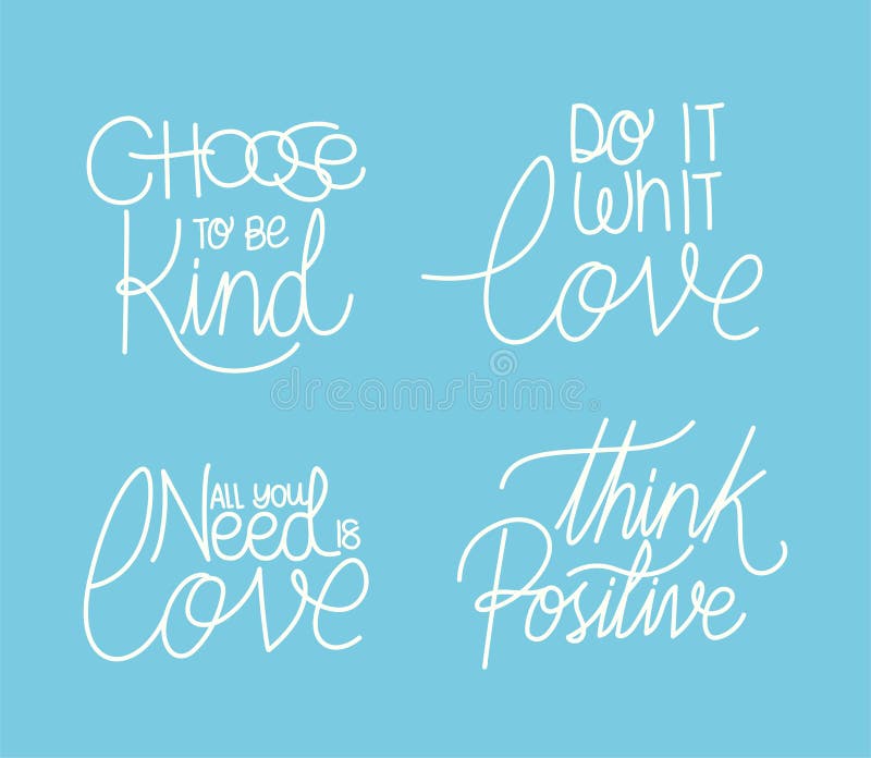 Set of Slogans on Blue Background Stock Vector - Illustration of modern ...