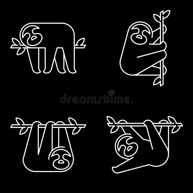 Set of Sloth Logo stock vector. Illustration of vector - 274475574