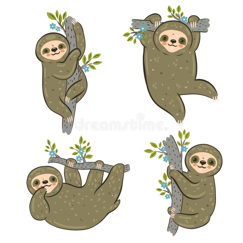 Rainforest Sloths Stock Illustrations – 383 Rainforest Sloths Stock ...