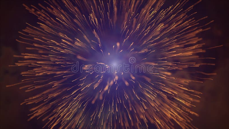 A Set of Slow Motion Fireworks on Black Background. Motion. Colorful ...