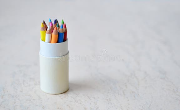 A Set of Small Colored Pencils Stock Photo - Image of sharp, palette ...