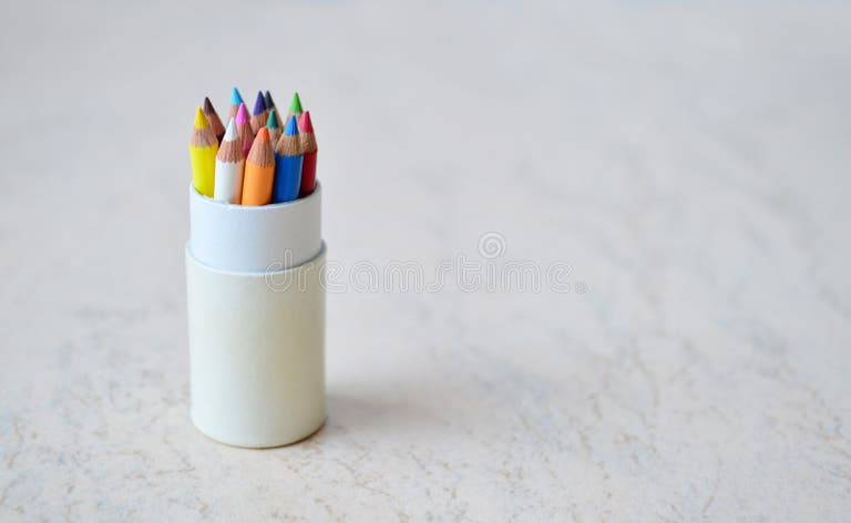 A Set of Small Colored Pencils Stock Photo - Image of sharp, palette ...
