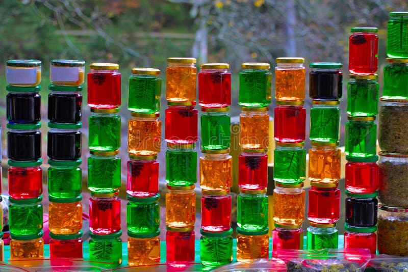 Jars with Different Preserved Vegetables and Fresh Spices for Canning ...