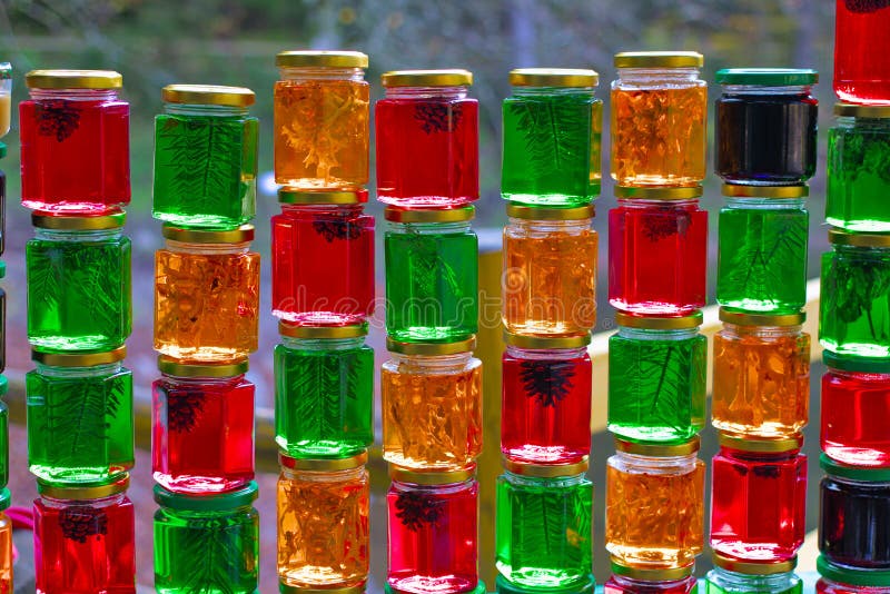 Jars with Different Preserved Vegetables and Fresh Spices for Canning ...