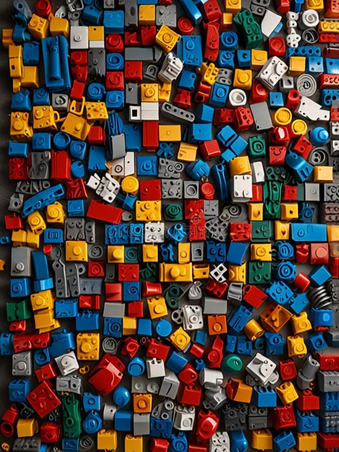Set of small lego elements stock illustration. Illustration of font ...