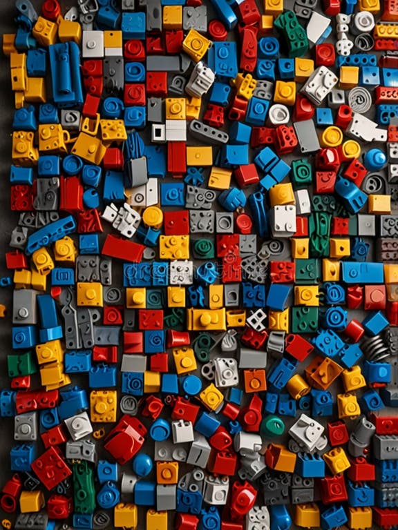 Set of small lego elements stock illustration. Illustration of font ...