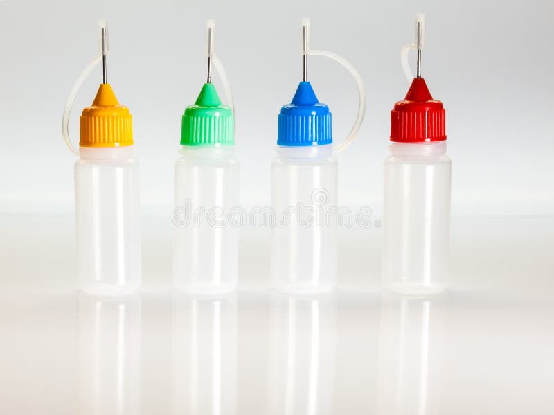 Set of Small Plastic Sample Bottles for Liquids Stock Image - Image of ...